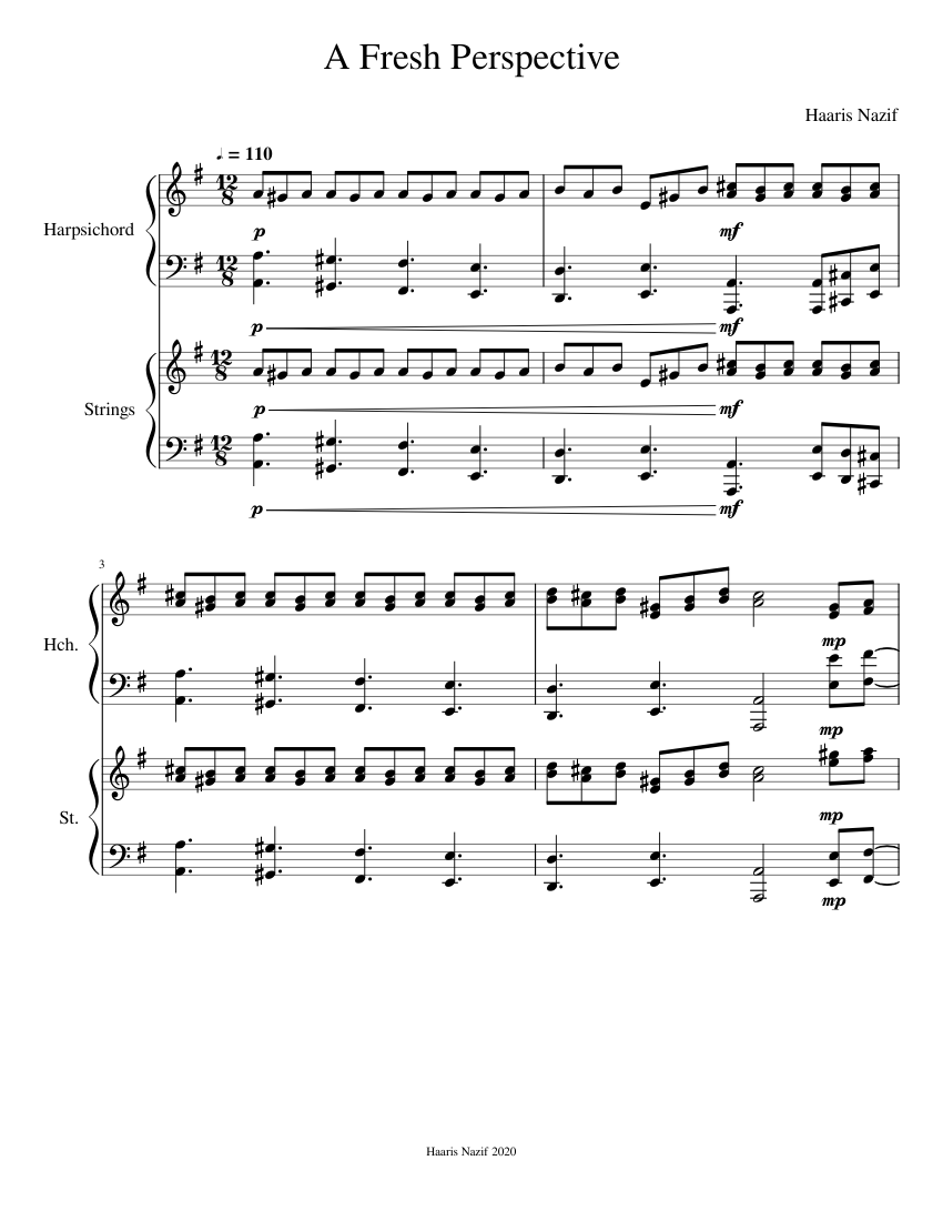 A Fresh Perspective Sheet music for Harpsichord, Strings group (Mixed ...