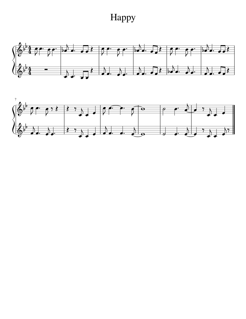 Happy score Sheet music for Piano (Solo) Easy | Musescore.com