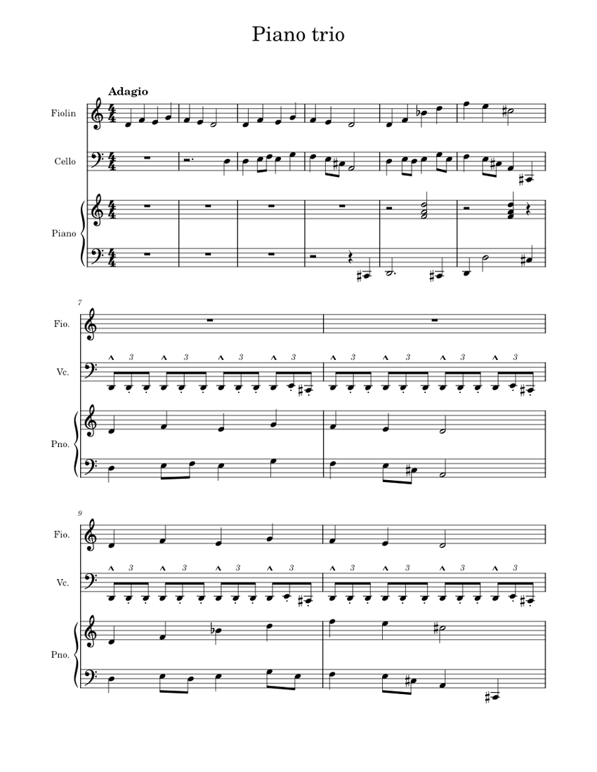 Piano_trio Sheet music for Piano, Violin, Cello (Piano Trio ...