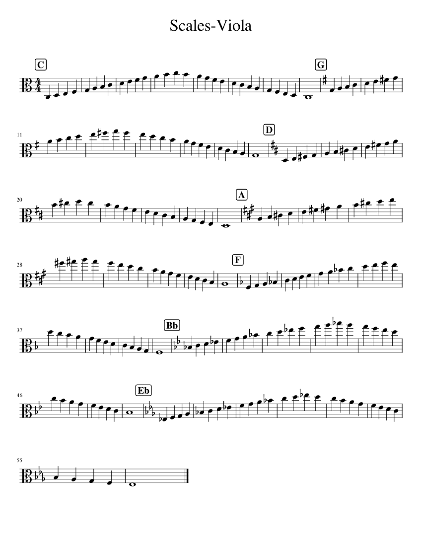 Scales Viola Sheet Music for Piano (Solo) Easy | MuseScore.com