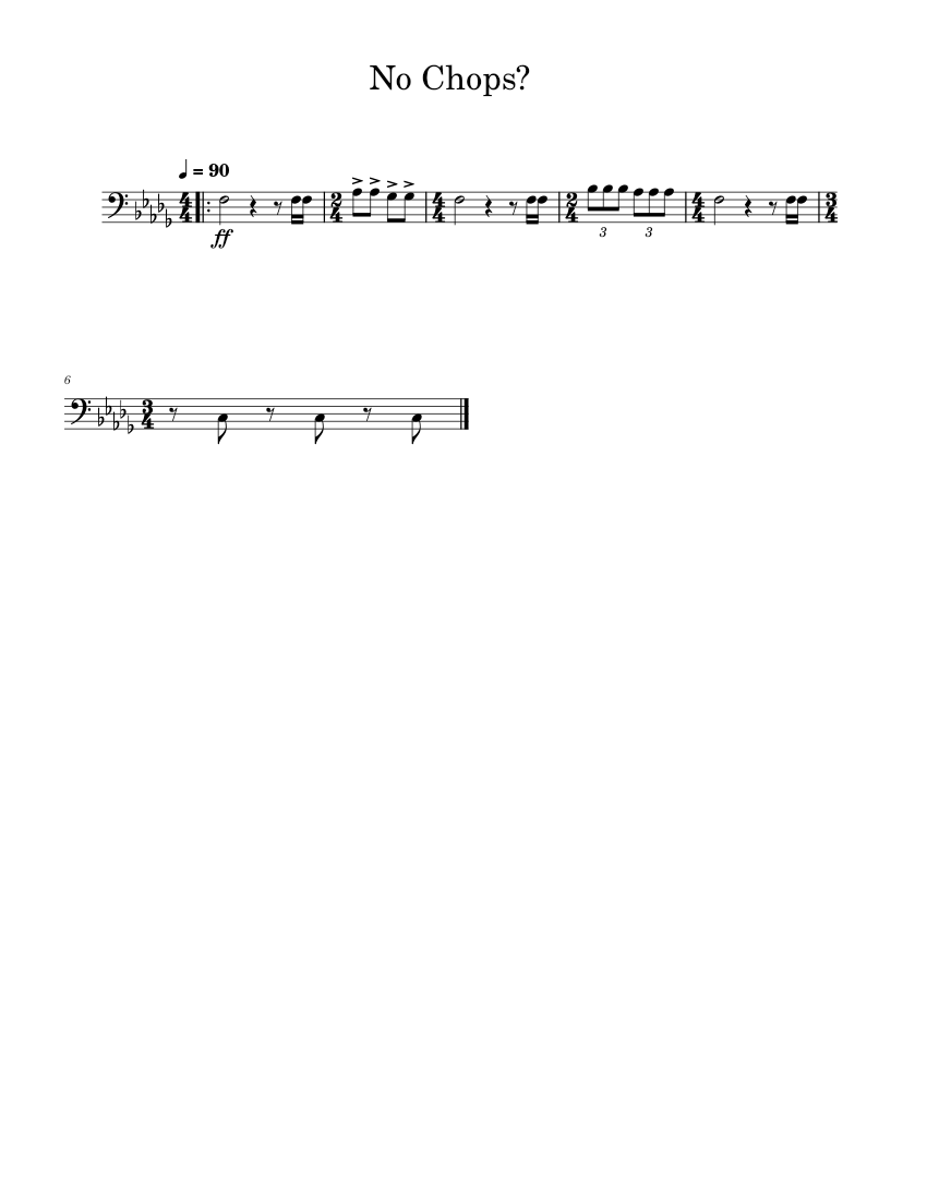 No Chops Baritone Sheet music for Piano (Marching Band) Easy ...