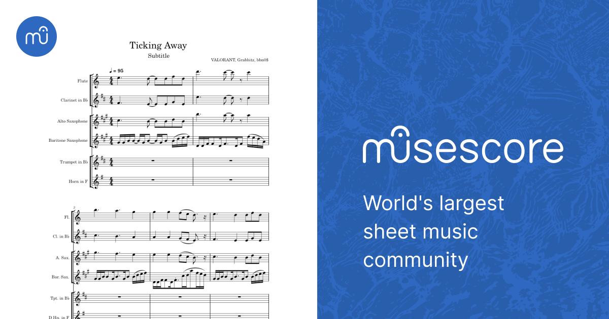 Ticking Away (Incomplete) Sheet Music for Flute, Saxophone alto ...