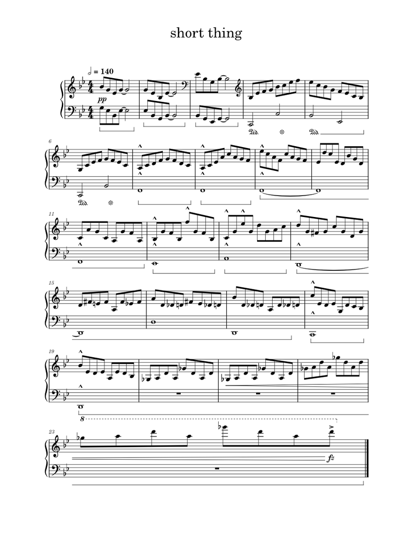 short thing Sheet music for Piano (Solo) Easy | Musescore.com