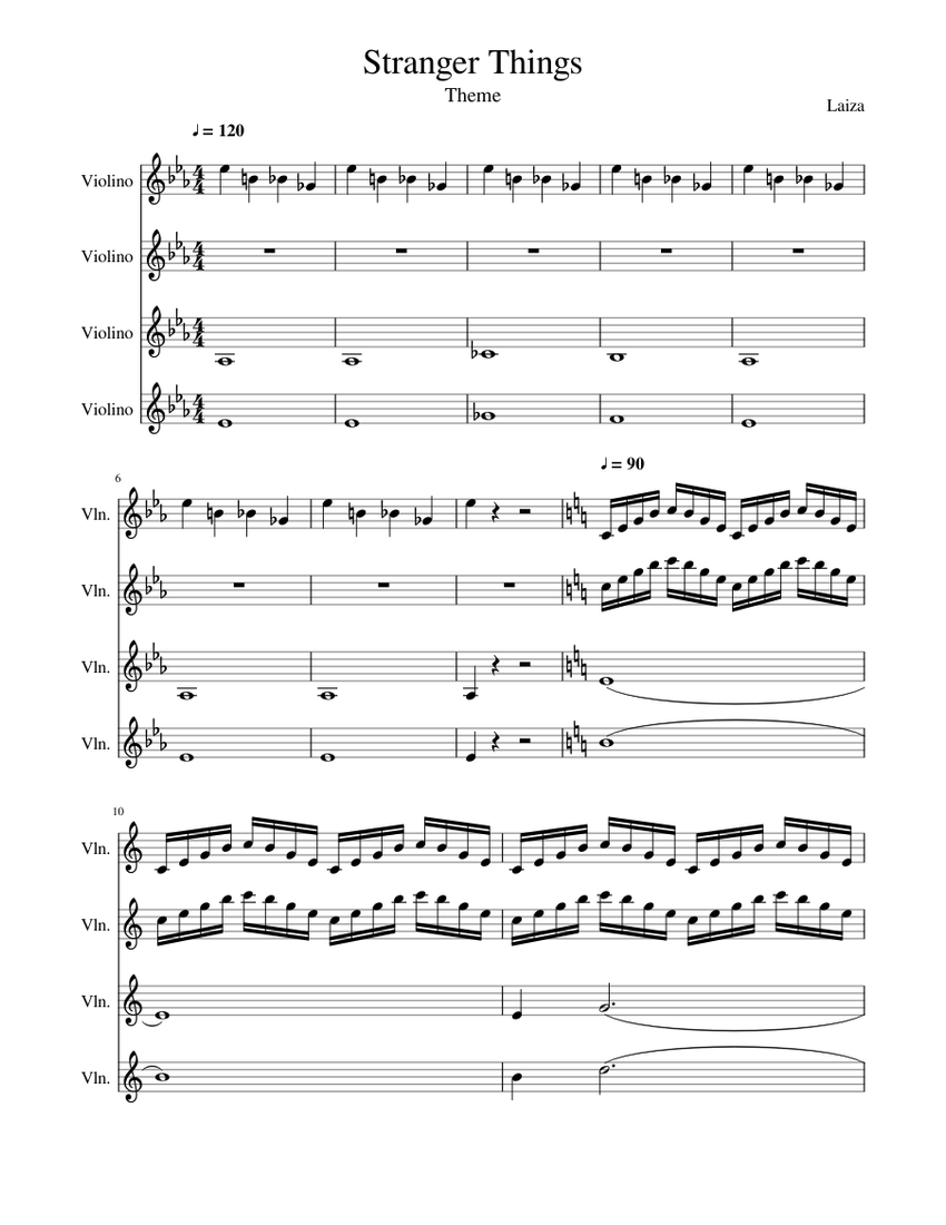 Stranger Things Sheet Music for Violin (Mixed Quartet) | MuseScore.com