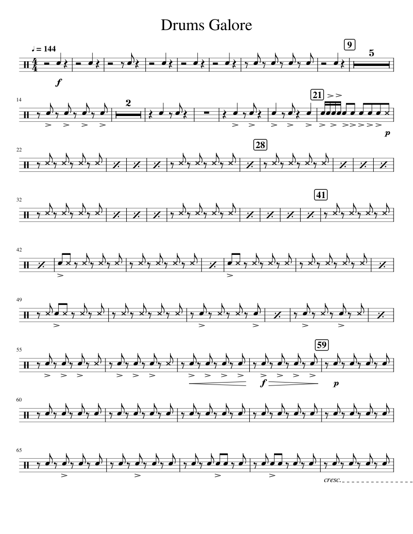 Drums Galore Sheet music for Snare drum (Solo) | Musescore.com