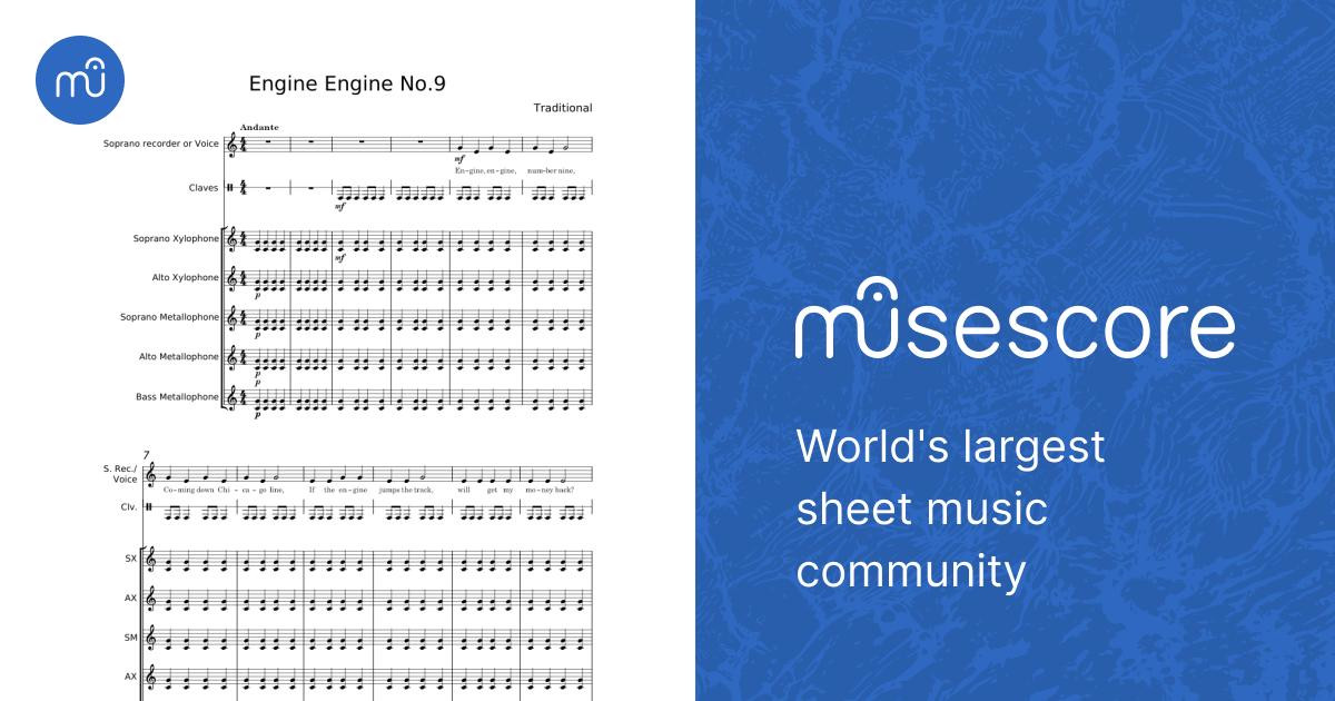 Engine Engine No.9 Sheet Music for Vocals, Xylophone, Claves ...