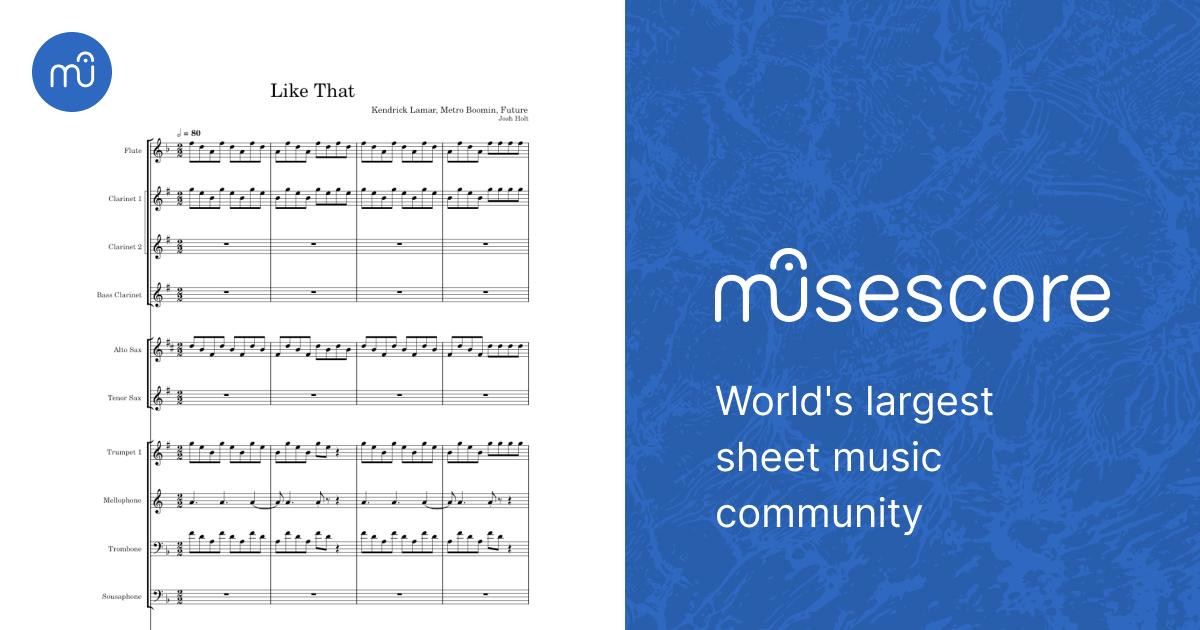 Like That – Metro Boomin Sheet Music for Trombone, Tuba, Flute ...