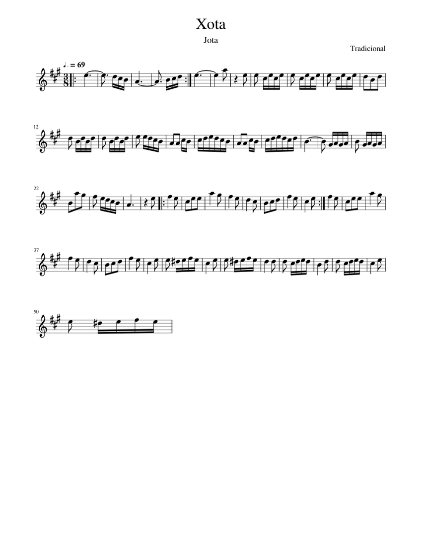 Traditional music - Xota Sheet music for Piano (Solo) Easy | Musescore.com