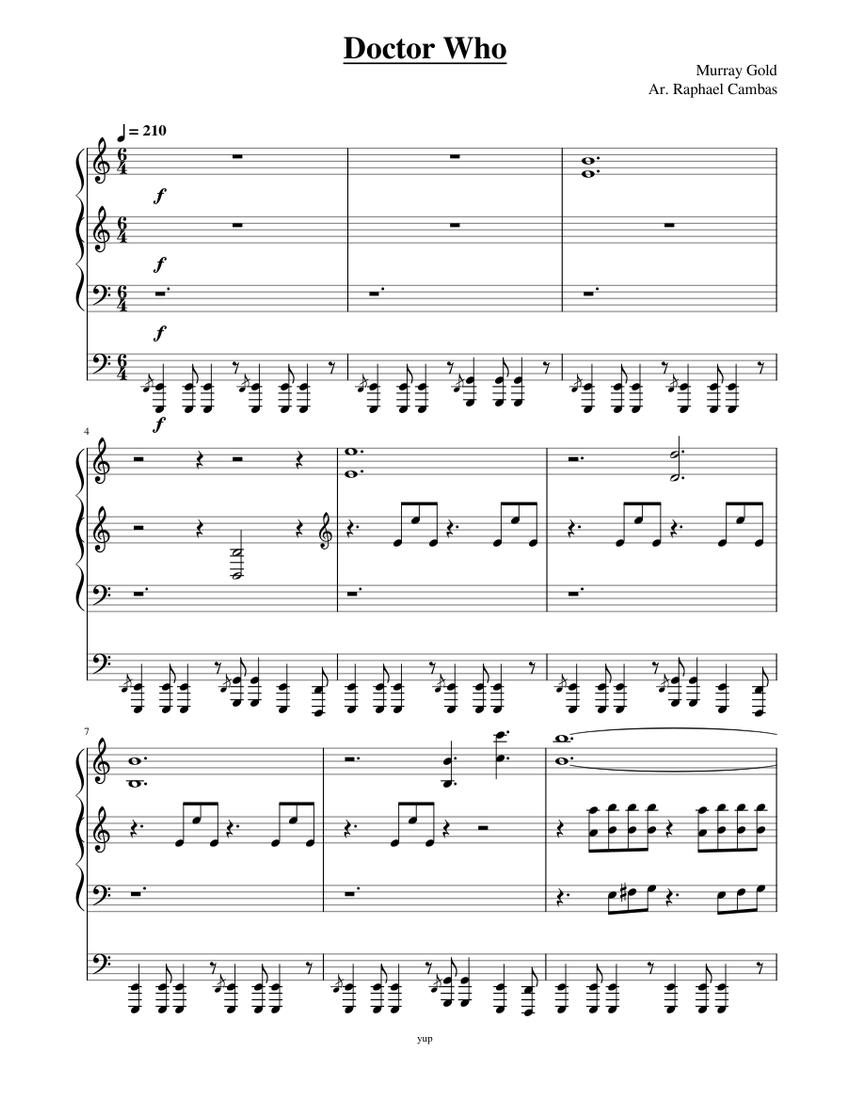 doctor who Sheet music for Piano (Piano Four Hand) Easy | Musescore.com