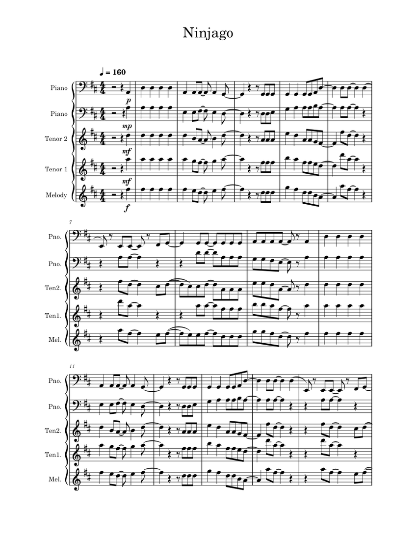 The weekend whip – The Fold Ninjago - piano tutorial