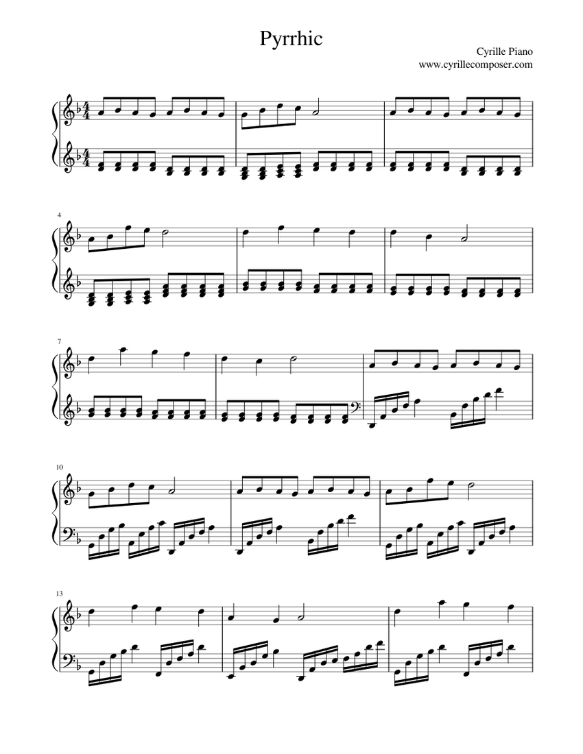 Easy piano romance, I compose one music everyday for one month Sheet ...