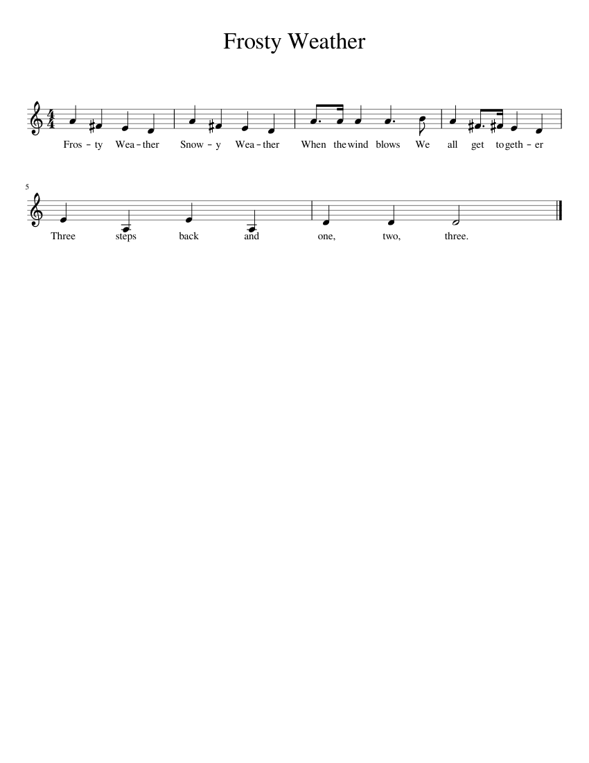 Frosty Weather Sheet music for Piano (Solo) Easy | Musescore.com