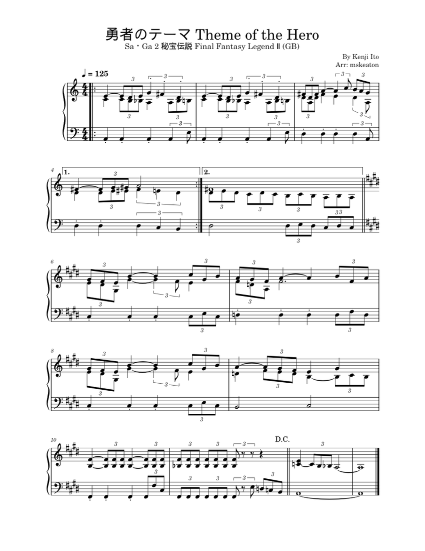 勇者のテーマ Theme of the Hero - Sa・Ga 2 秘宝伝説 Final Fantasy Legend Ⅱ (GB ...