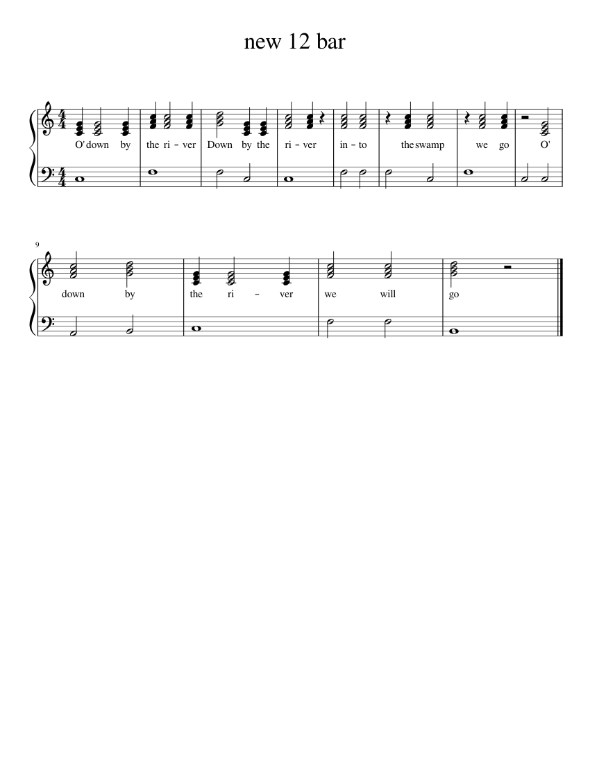 New new 12 bar Sheet music for Piano (Solo) Easy | Musescore.com