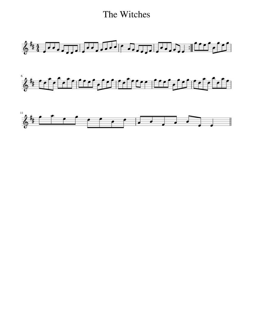 The Witches Sheet Music for Piano (Solo) easy | MuseScore.com