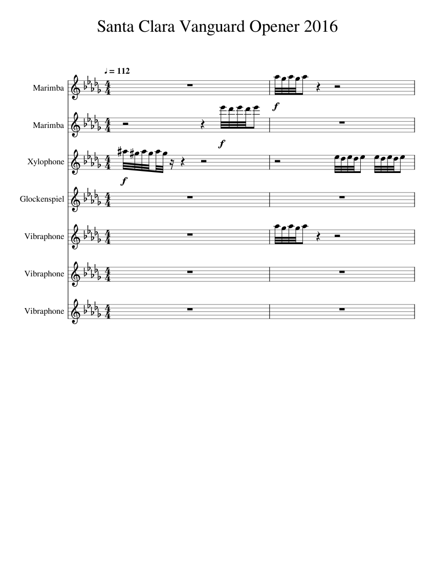 Santa Clara Vanguard 2016 Opener Sheet Music for Vibraphone ...