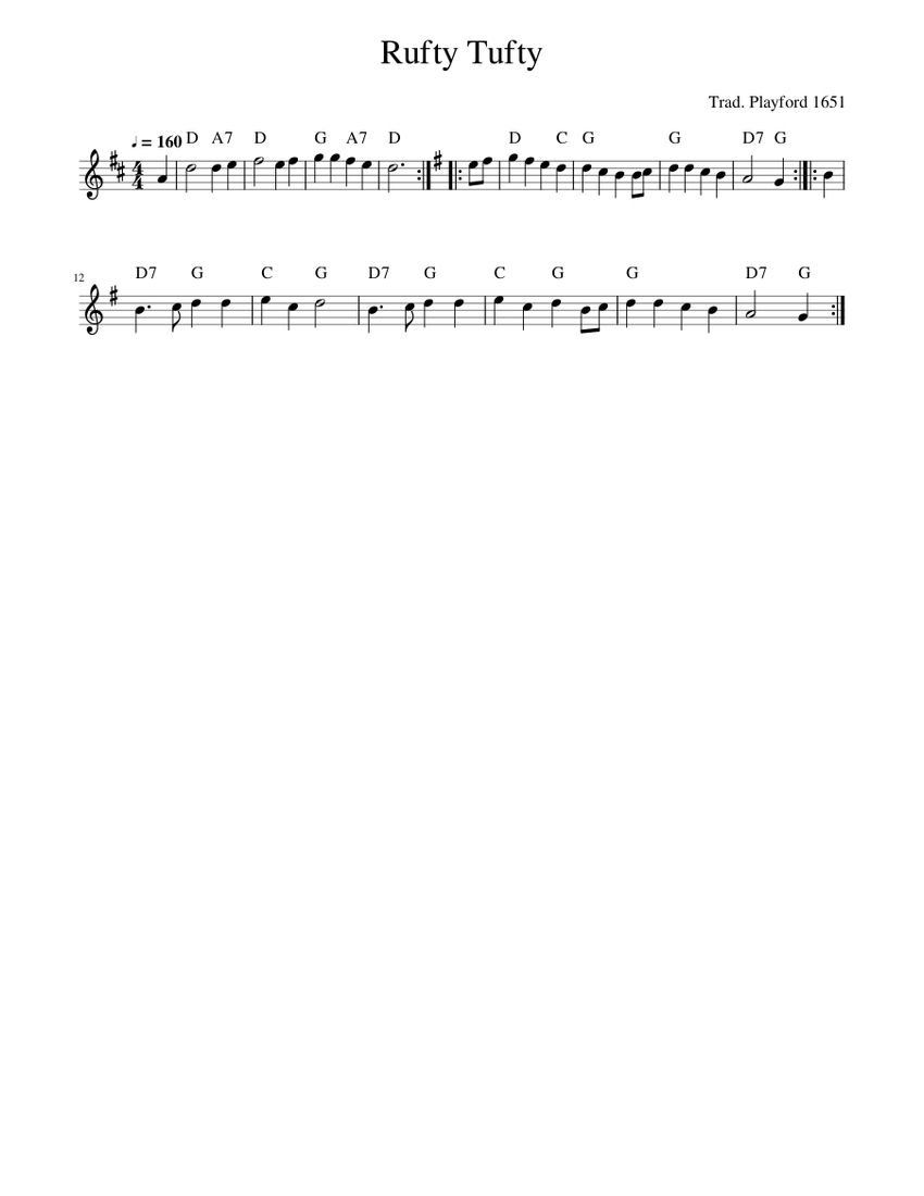 Traditional music - Rufty Tufty Sheet music for Piano (Solo) Easy ...