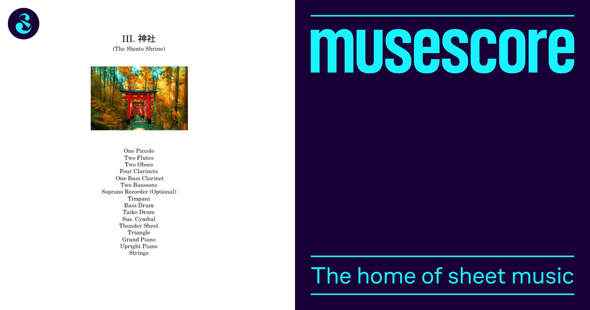 III. The Shinto Shrine Sheet Music for Piano, Flute, Oboe, Bassoon ...