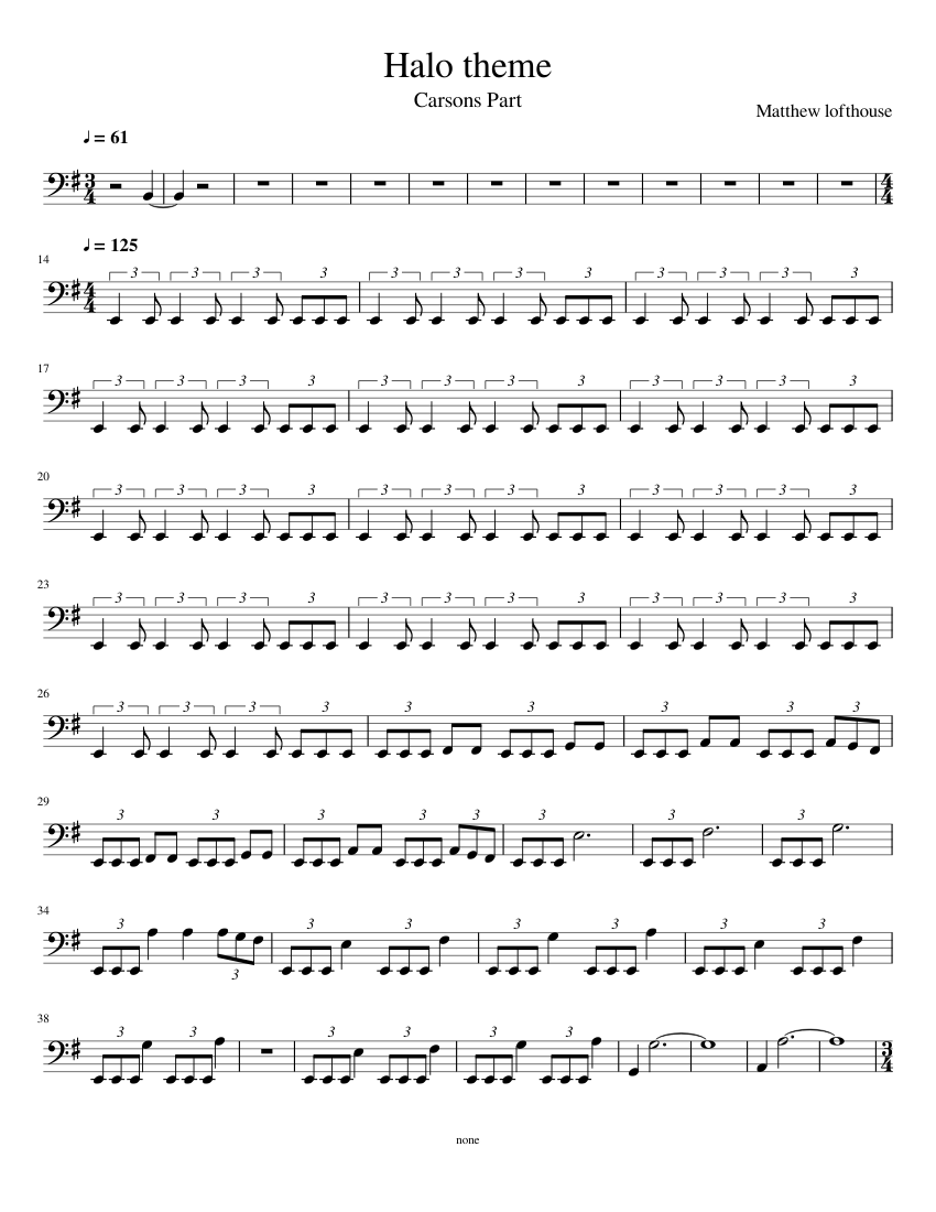 Halo theme Sheet music for Bass voice (Solo) | Musescore.com