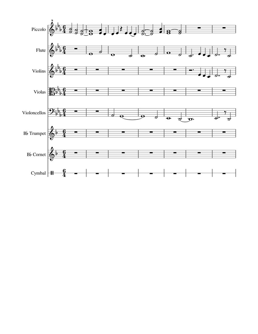 Dramatic Theme Sheet music for Cornet, Flute piccolo, Flute, Trumpet in ...