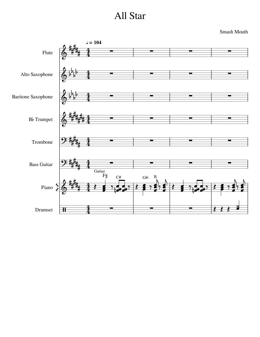 All_Star - piano tutorial