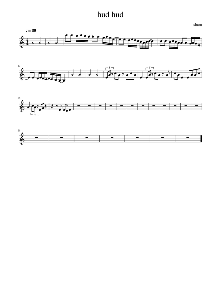 Hud hud - piano tutorial