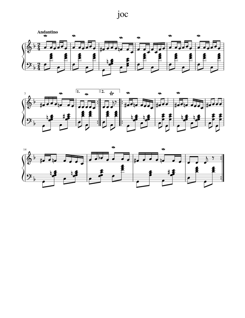 joc Sheet music for Piano (Solo) Easy | Musescore.com