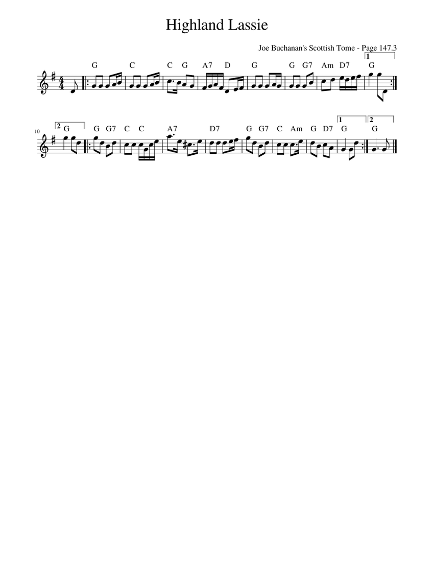 Highland Lassie Sheet music for Piano (Solo) | Musescore.com