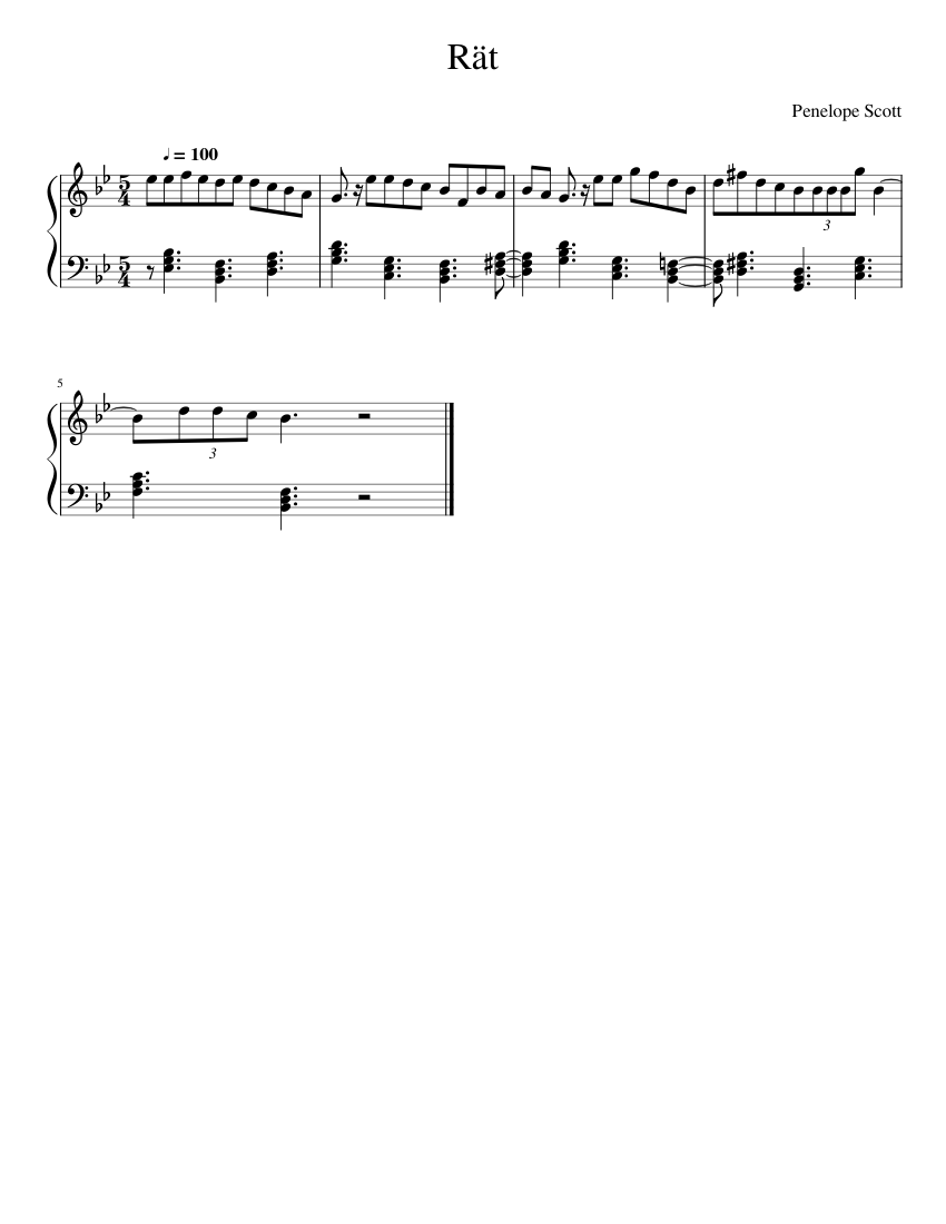 Rät Sheet music for Piano (Solo) Easy | Musescore.com