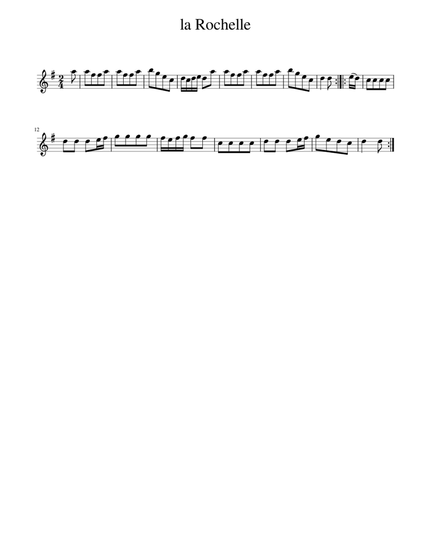 la Rochelle Sheet Music for Piano (Solo) Easy | MuseScore.com