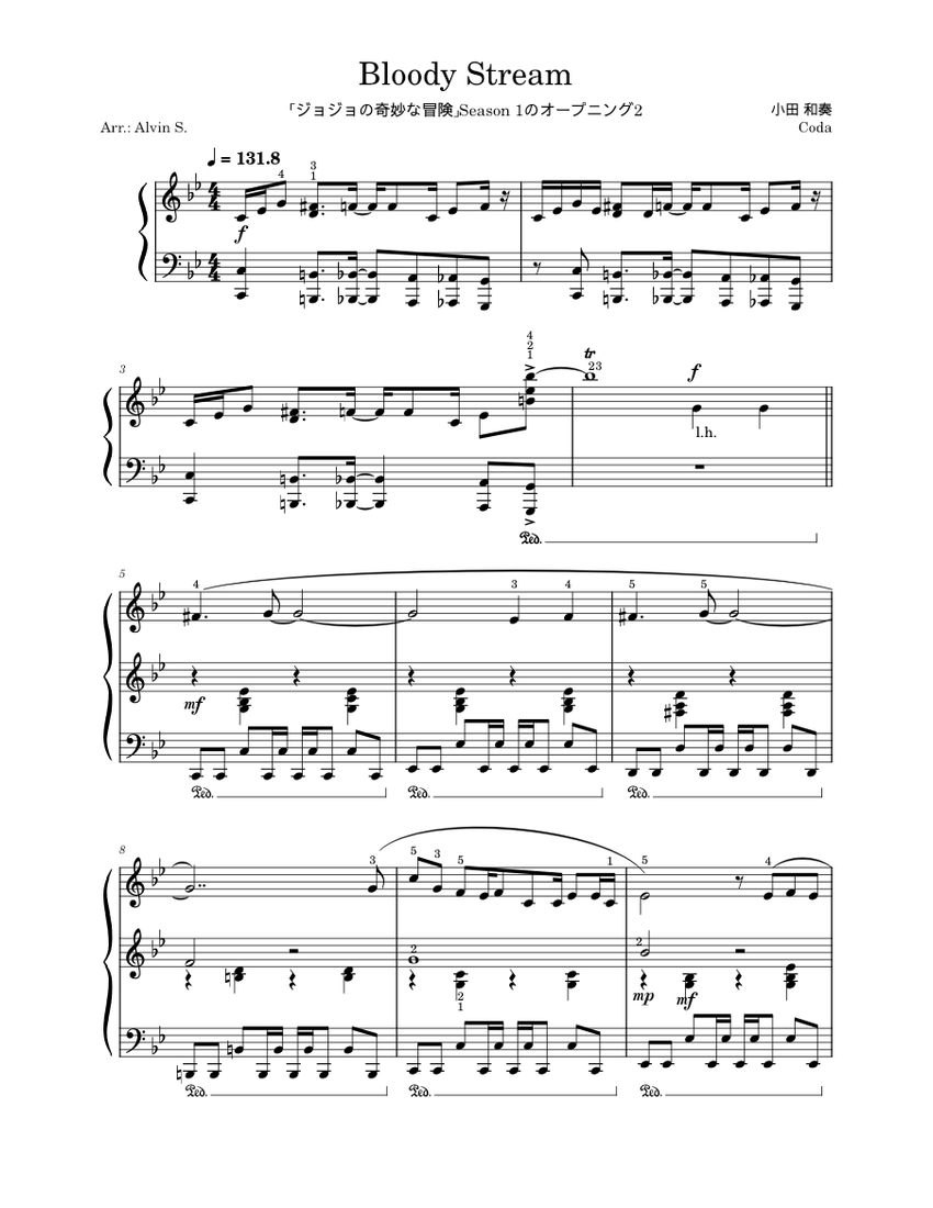 Bloody Stream - Coda Sheet music for Piano (Solo) | Musescore.com