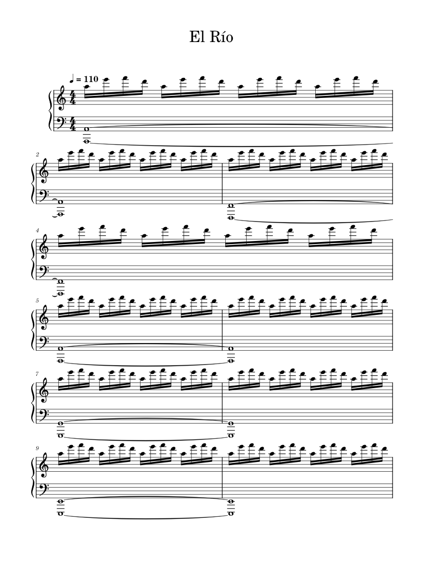 El Río Sheet music for Piano (Solo) Easy | Musescore.com