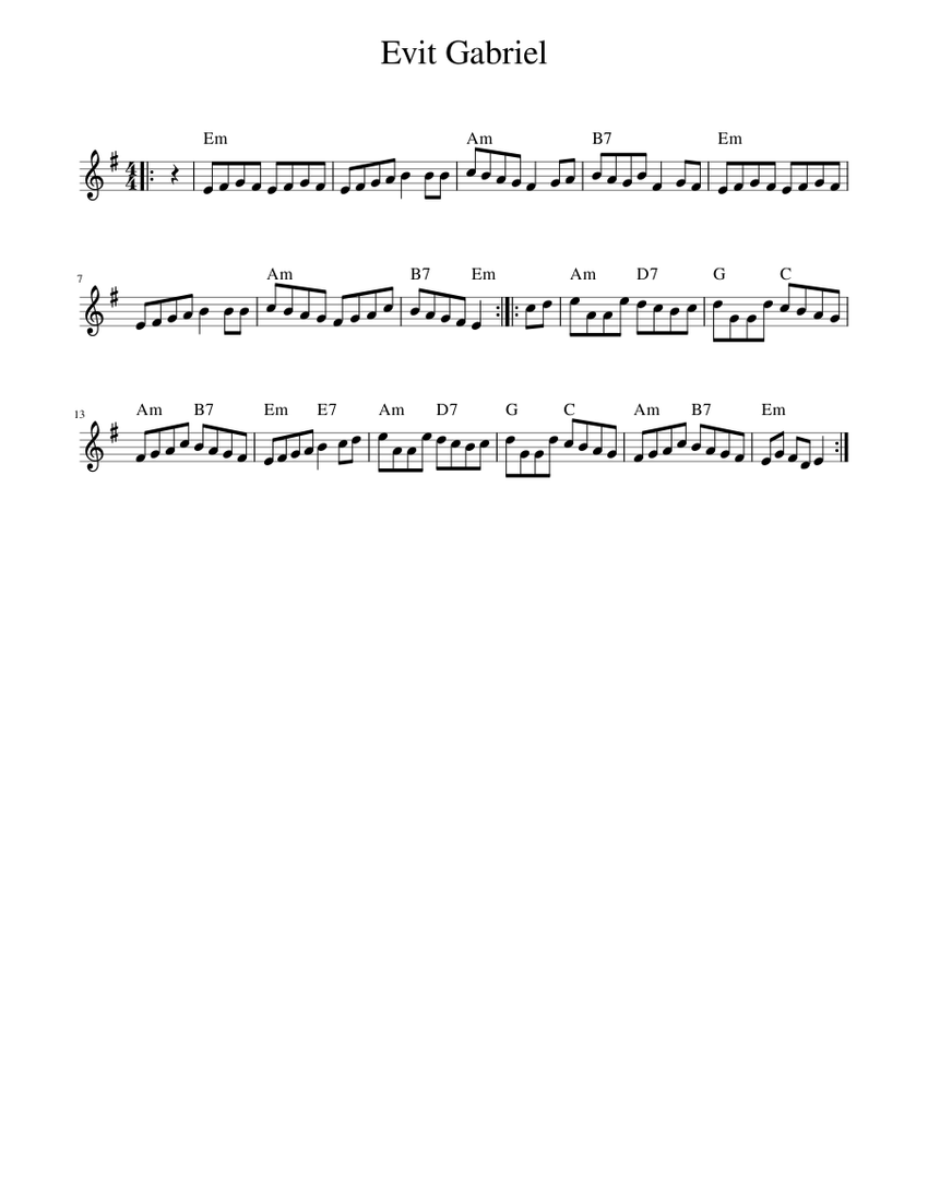 Evit Gabriel Sheet music for Piano (Solo) Easy | Musescore.com