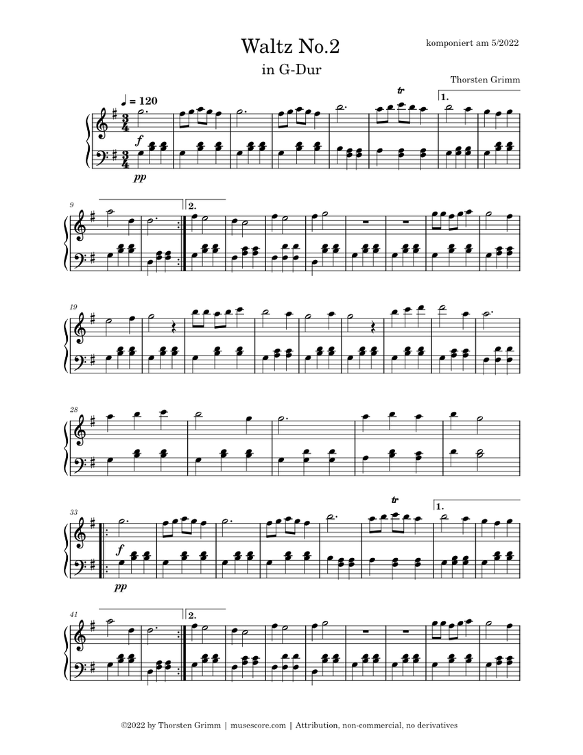 Waltz No.2 Sheet Music for Piano (Solo) easy | MuseScore.com