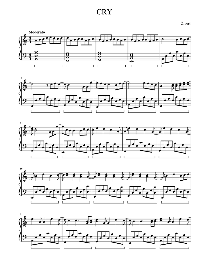 CRY Sheet music for Piano (Solo) Easy | Musescore.com