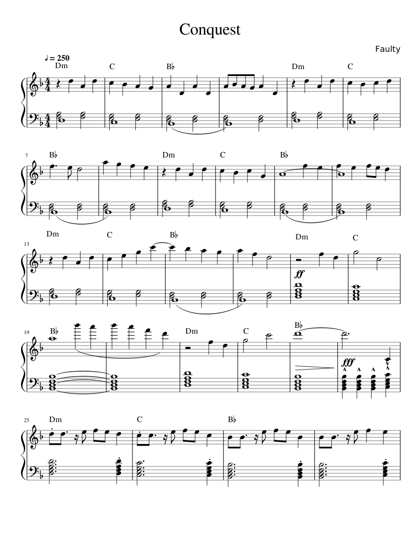 Conquest Sheet music for Piano (Solo) | Musescore.com