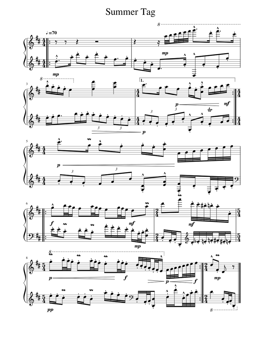 Summer Play Sheet Music for Piano (Solo) | MuseScore.com
