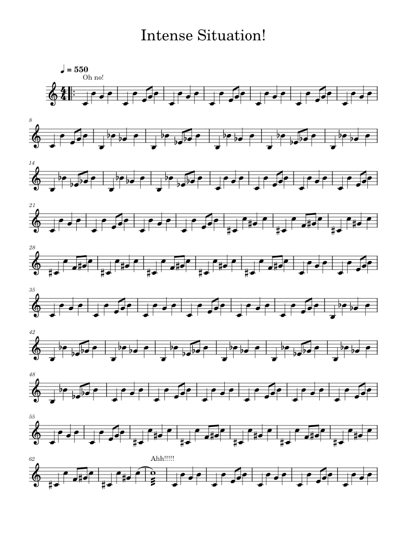 Intense Situation! Sheet music for Piano (Solo) Easy | Musescore.com