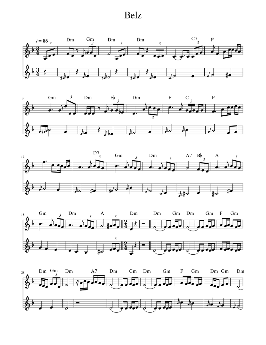 Belz Sheet music for Piano (Piano Duo) | Musescore.com