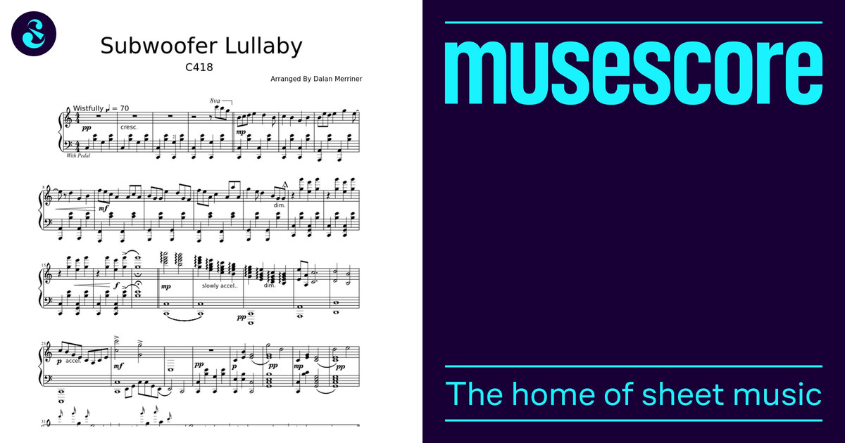 Subwoofer Lullaby Sheet Music for Piano (Solo) | MuseScore.com
