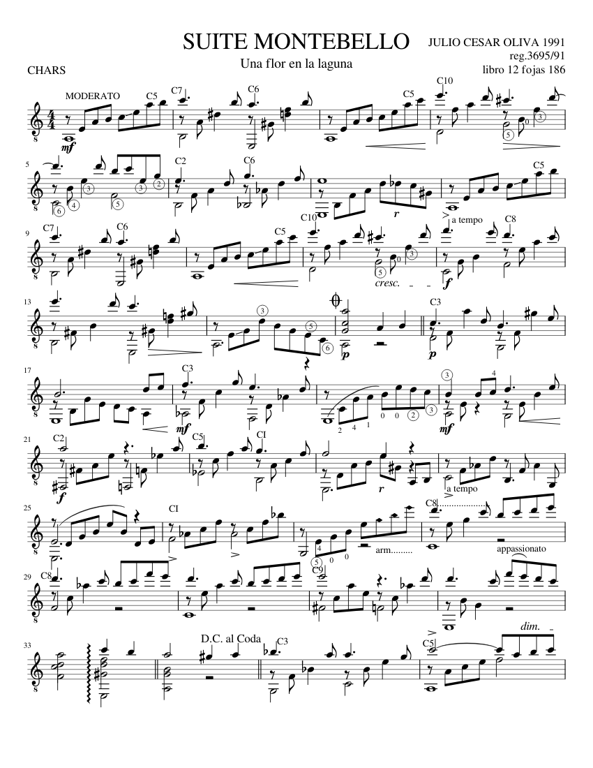 SUITE MONTEBELLO Sheet music for Guitar (Solo) | Musescore.com