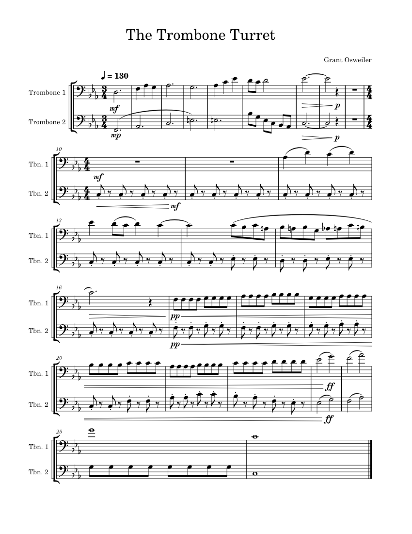 The Trombone Turret Sheet music for Trombone (Brass Duet) | Musescore.com