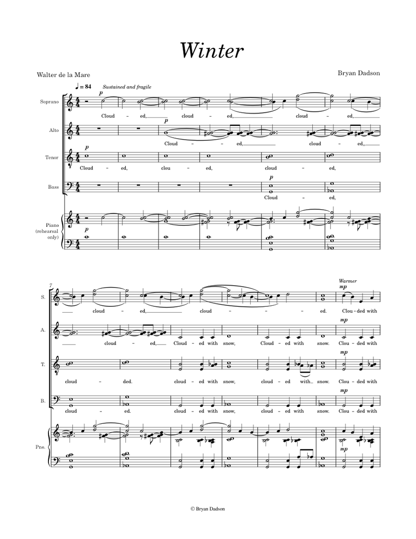 Winter Sheet music for Piano, Soprano, Alto, Tenor & more instruments ...
