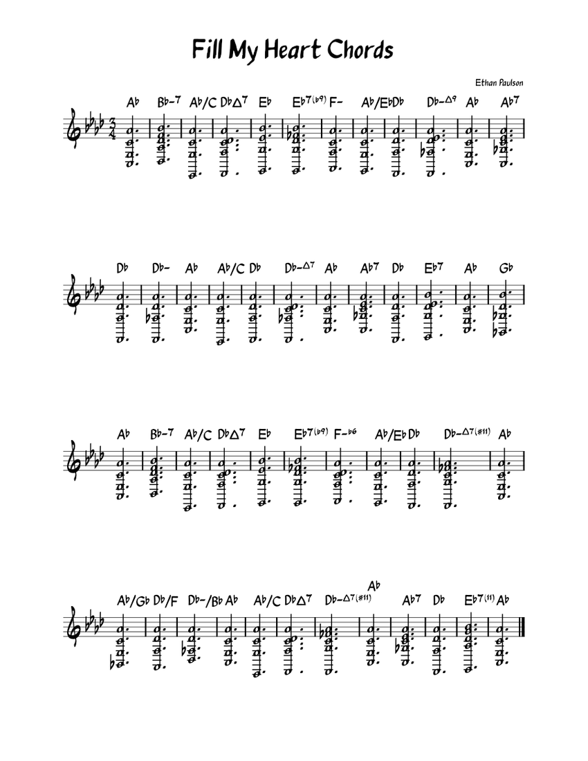 Fill My Heart Chords Sheet Music for Piano (Solo) easy | MuseScore.com