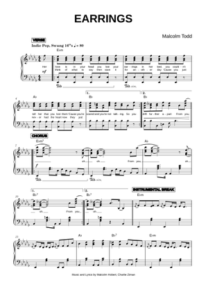 Earrings – Malcolm Todd Sheet Music for Piano (Solo) | MuseScore.com