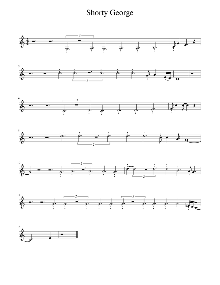 Shorty George Sheet Music for Piano (Solo) Easy | MuseScore.com