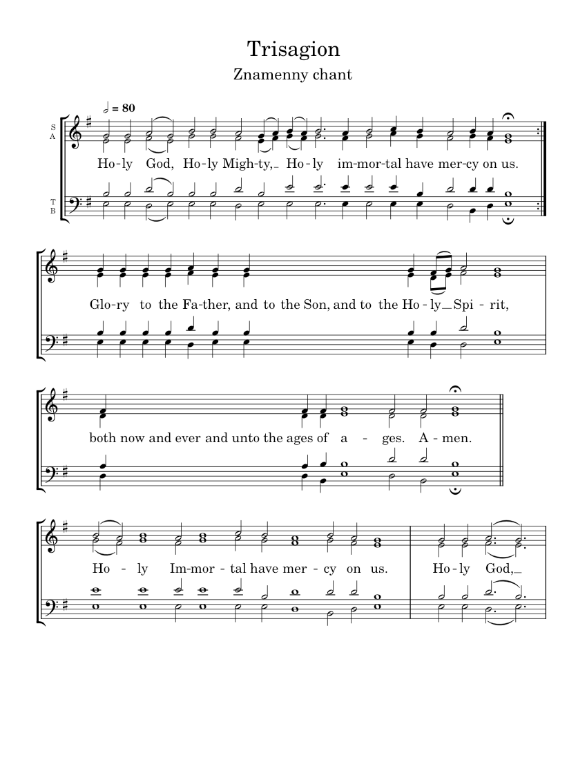 Trisagion-Znamenny-English-ChSlavonic Sheet music for Female, Male ...