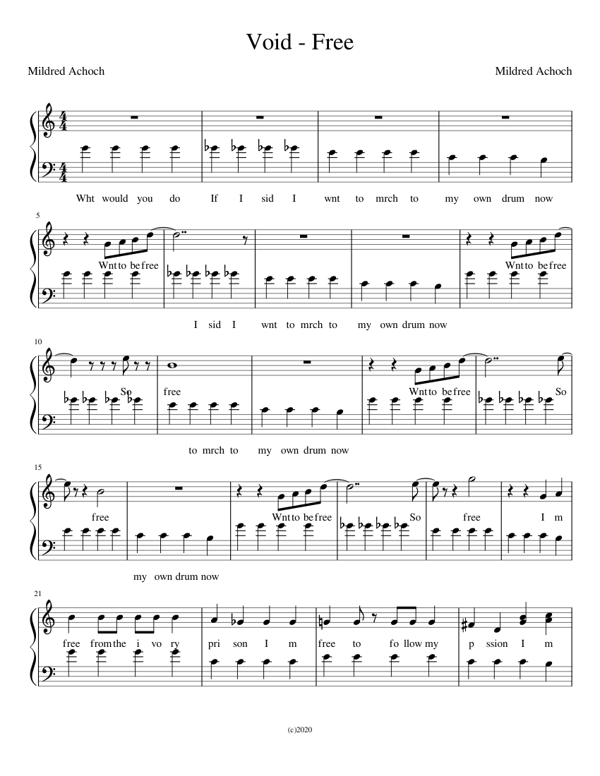 Void - Free Sheet music for Piano (Solo) | Musescore.com