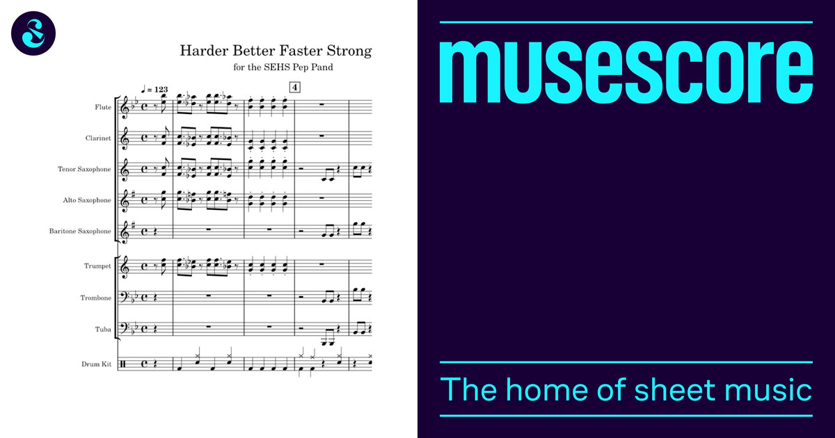 Harder Better Faster Stronger Sheet music for Trombone, Tuba, Flute ...