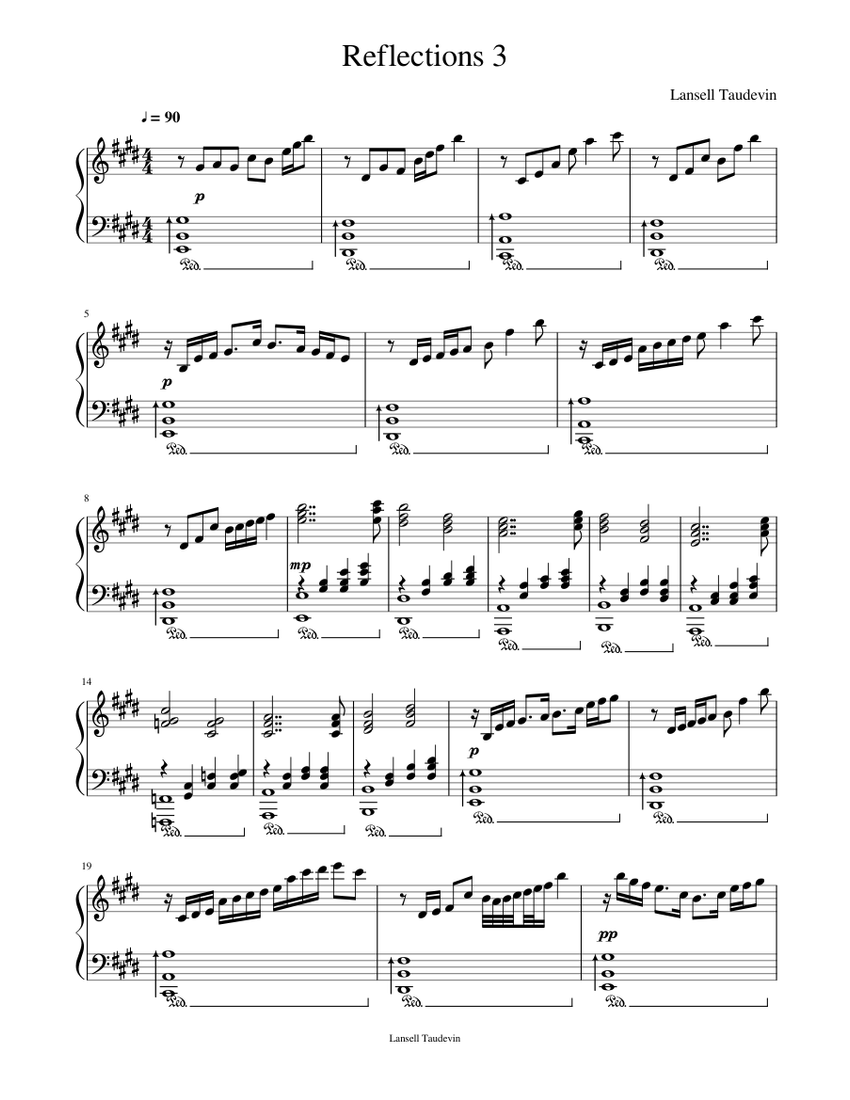Reflections 3 Sheet music for Piano (Solo) | Musescore.com